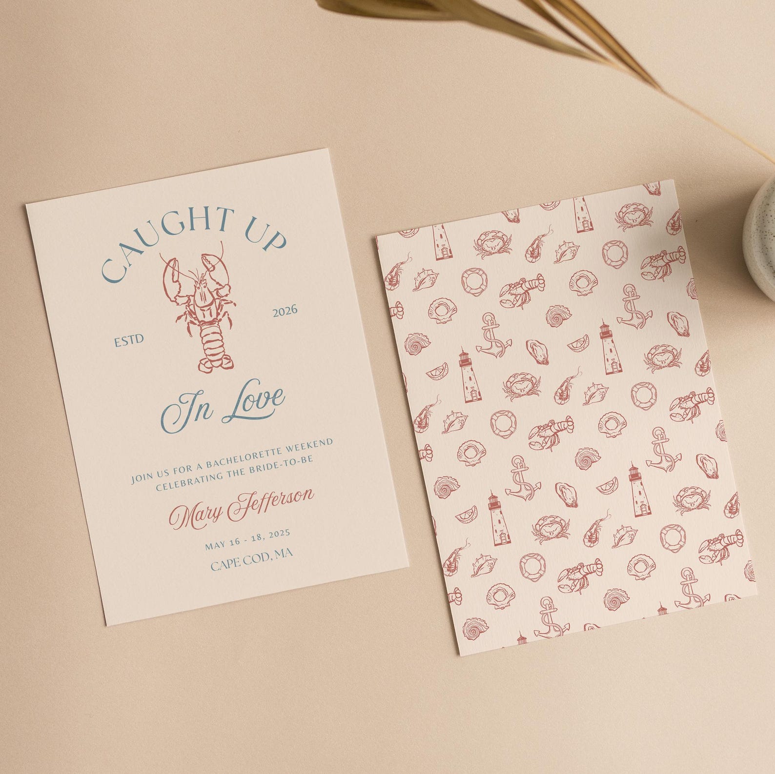 Nautical Bachelorette Party Invitation: Cape Cod Theme (canva Template ...