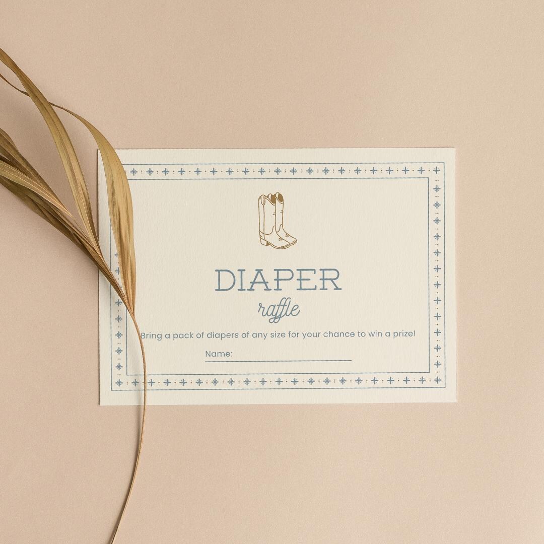 Cowboy Baby Shower Diaper Raffle Card: Editable Template (canva) - Etsy