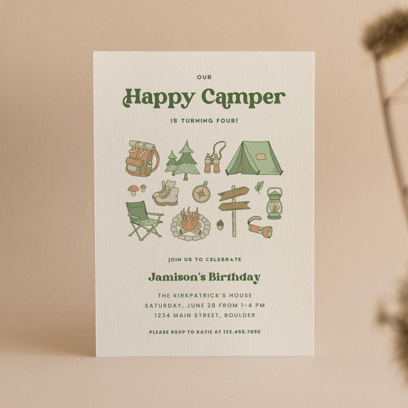 Happy Camper Card - Etsy