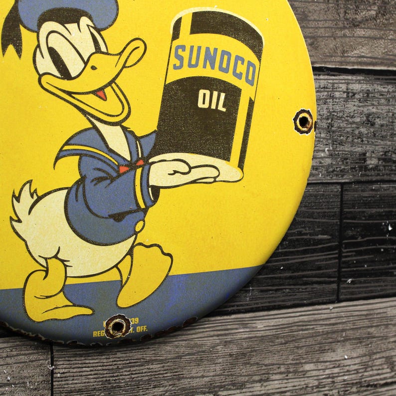 Vintage Porcelain Enamel Sign - Sunoco Oil Keep Motors Knockless - Etsy