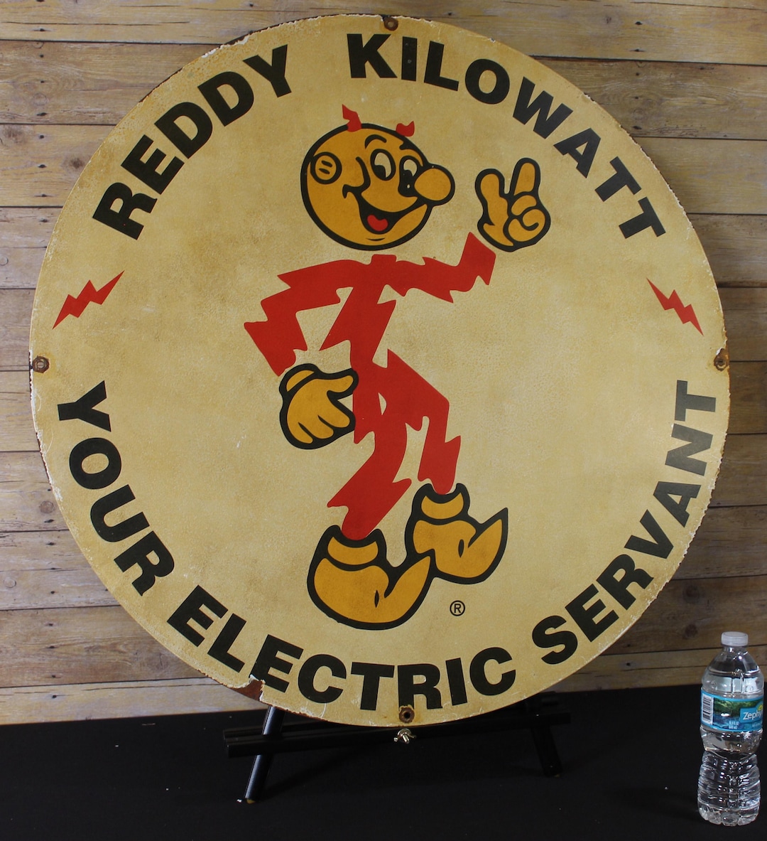 Vintage XL Porcelain Sign 30in - Reddy Kilowatt Your Electric Servant ...