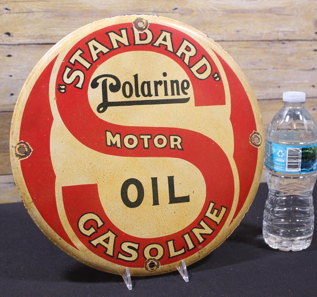 Vintage Porcelain Enamel Sign Standard Oil Polarine Gasoline - Etsy