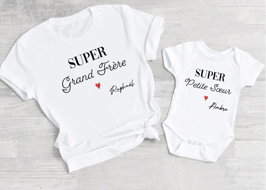 Personalized Super Big Brother T-shirt / Super Little Sister Bodysuit ...