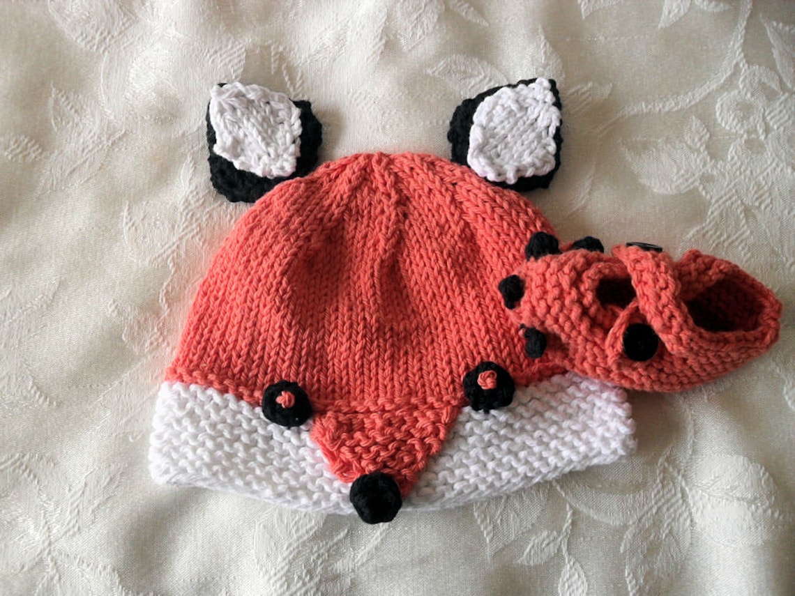 Knitted Fox Baby Hat Hand Knitted Fox Cap Knitted Animal - Etsy