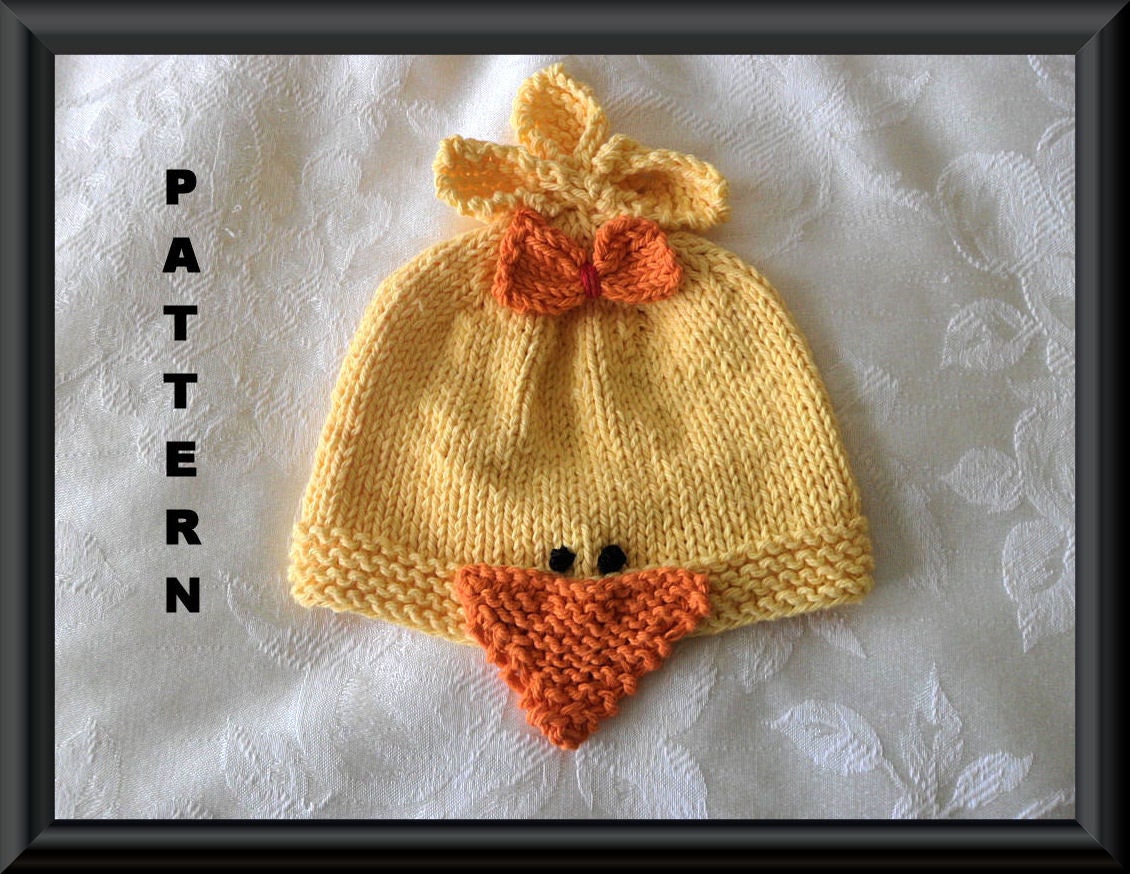 Knitted Hat Pattern Baby Hat Pattern Baby Duck Pattern Baby | Etsy