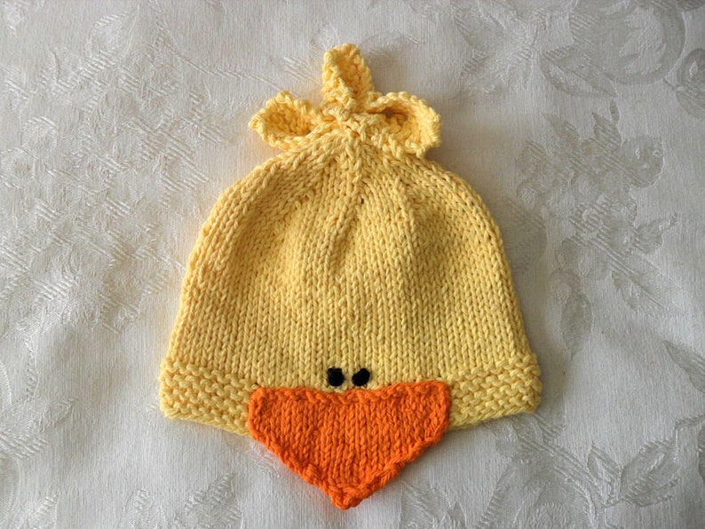 Knitted Hat Pattern Baby Hat Pattern Baby Duck Pattern Baby - Etsy