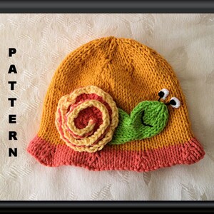 Knitted Hat Pattern Baby Hat Pattern Snail Hat Pattern Baby Snail Hat ...