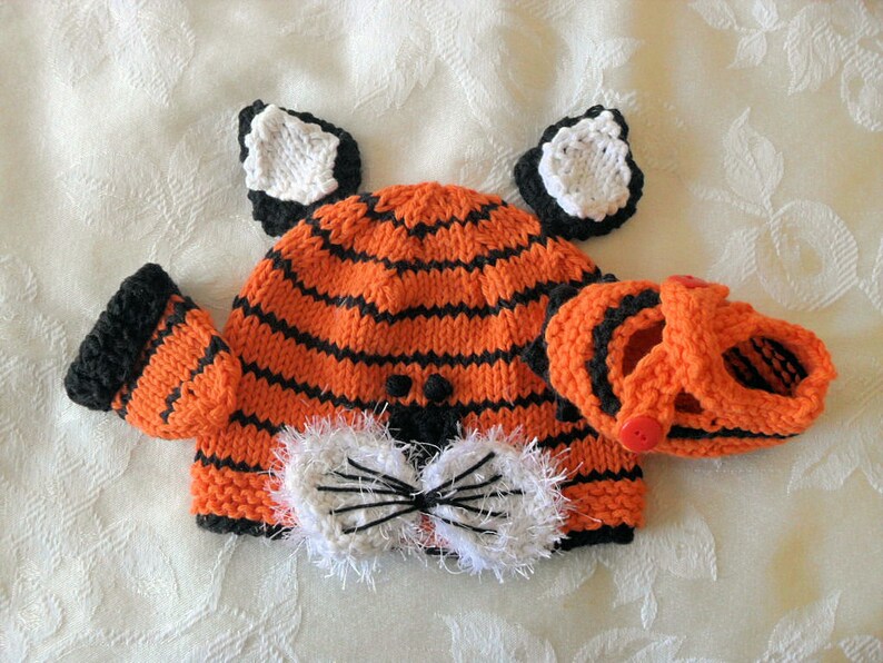 Knitted Baby Hat Tiger Baby Beanie Knit Animal Cap Hand - Etsy