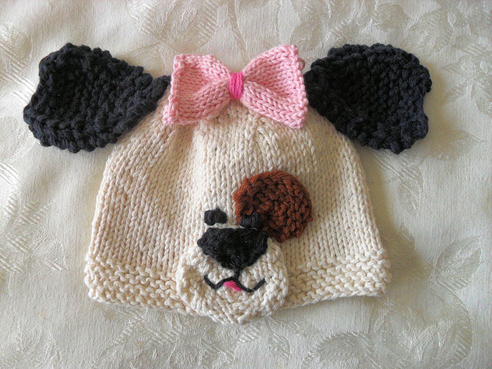 Knitted Dog Baby Hat Knit Baby Cap Knitted Puppy Hat Baby - Etsy