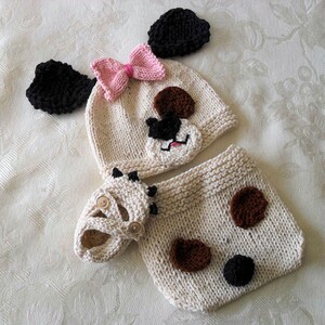 Knitted Dog Baby Hat Knit Baby Cap Knitted Puppy Hat Baby Beanie Animal ...