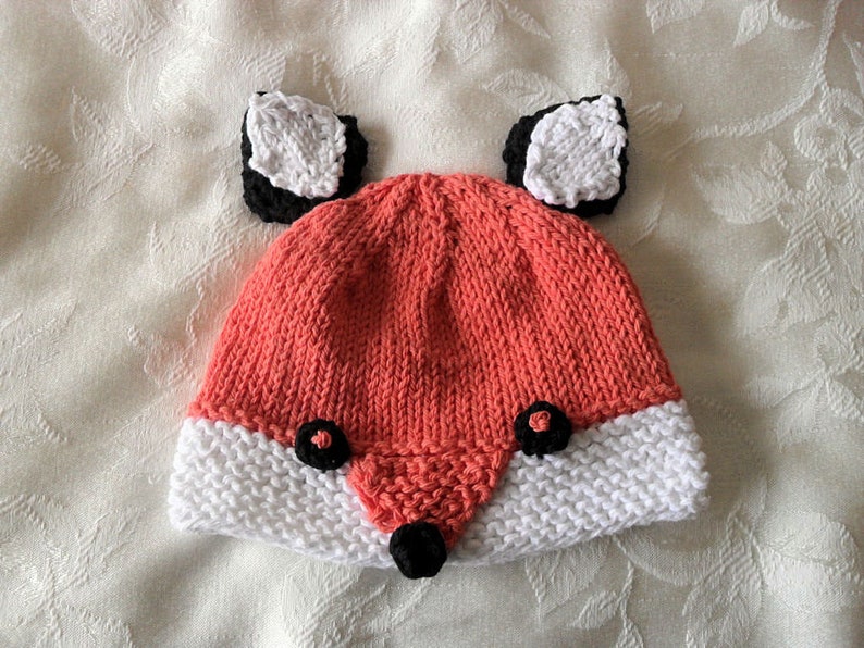 Knitted Fox Baby Hat Hand Knitted Fox Cap Knitted Animal - Etsy