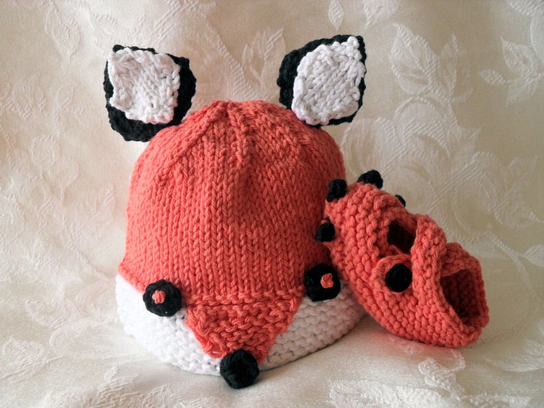 Knitted Fox Baby Hat Hand Knitted Fox Cap Knitted Animal - Etsy