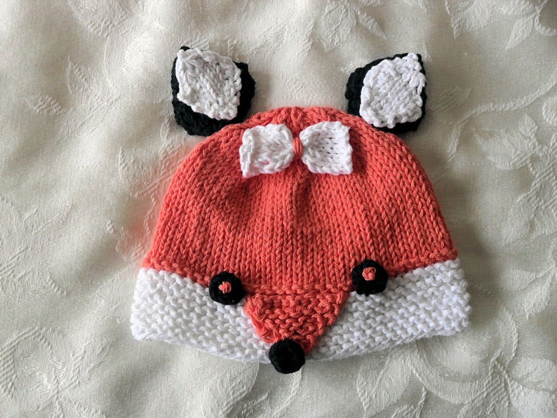 Knitted Fox Baby Hat Hand Knitted Fox Cap Knitted Animal - Etsy