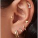 Pierced Earring Set Gold Stacking Earring Hoops Minimal Ear Stack for ...