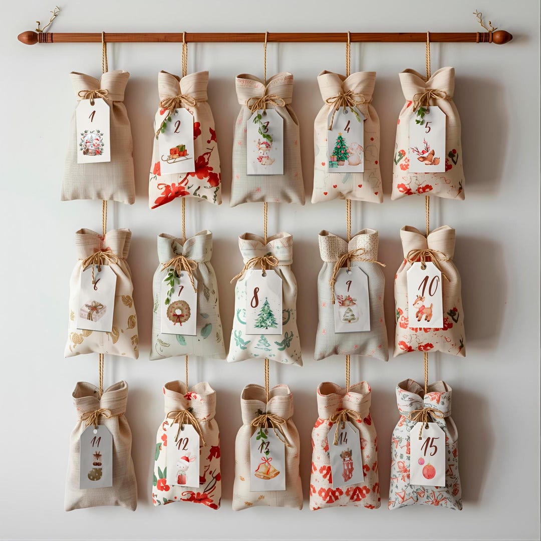 Advent Calendar Labels 2025 | Set of 24 Printable Cards - Etsy