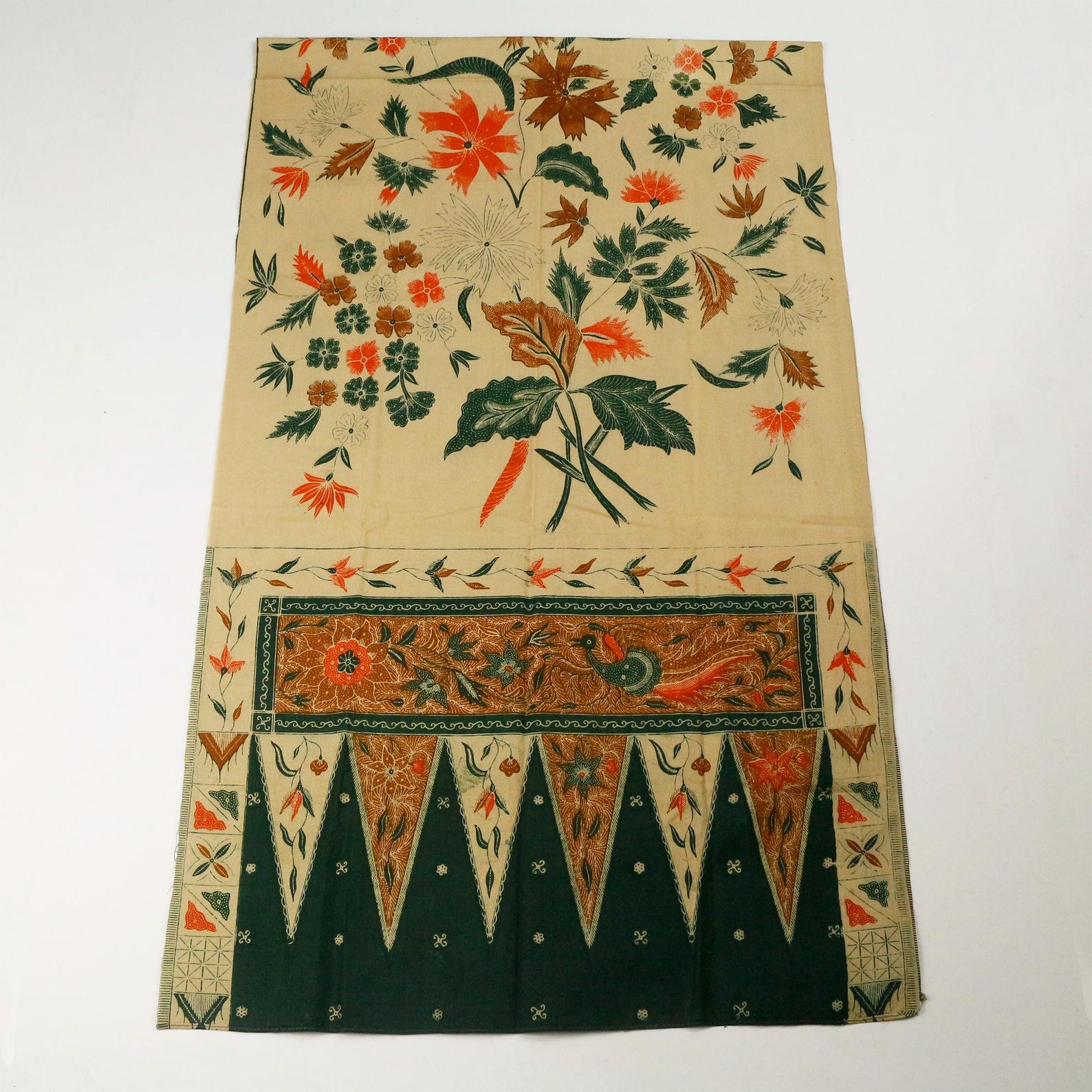 Vintage Cirebon Handcrafted Indonesian Batik Selendang - Bird and ...