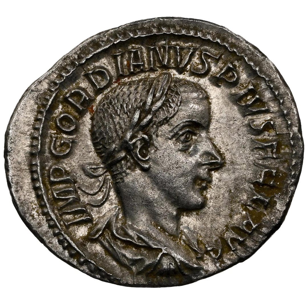 Roman Empire Denarius Silver Coin - Gordian III - Ngc AU - (238-244 AD ...