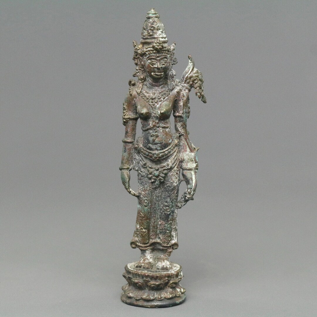 Bronze Devi Tara Standing Statue | Hindu Goddess Sculpture | Asian ...