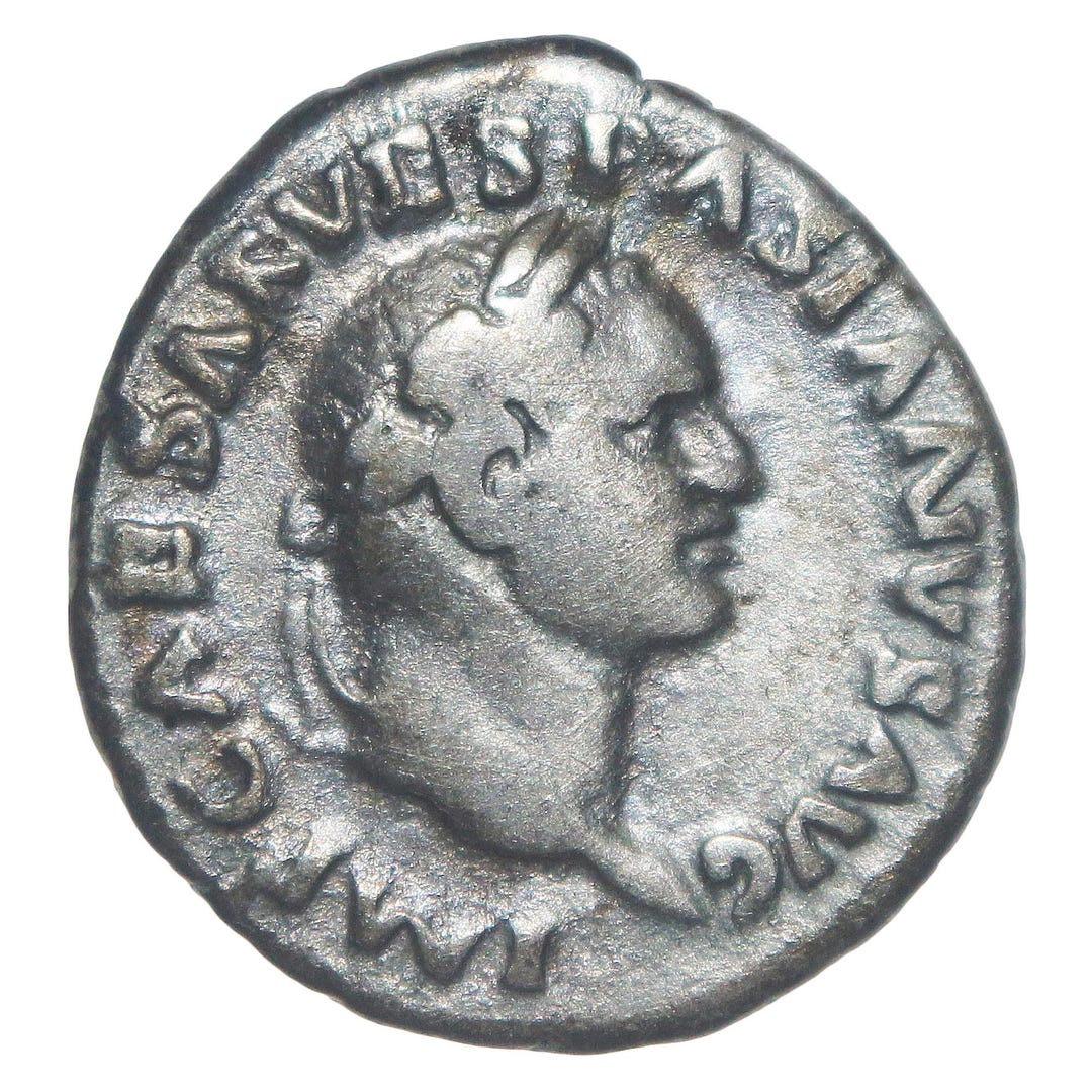Roman Empire Denarius Silver Coin Vespasian 70 AD - Etsy