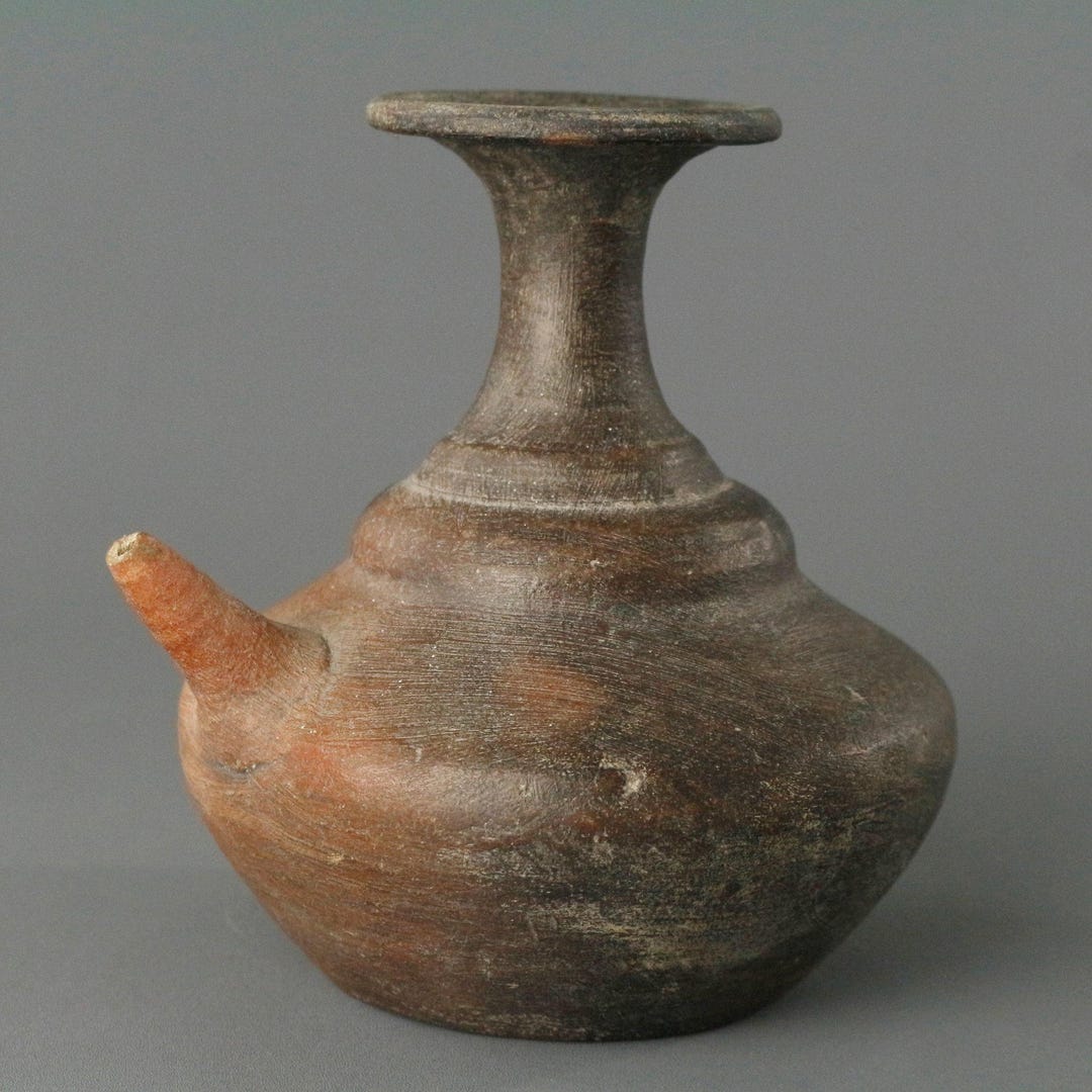 Vintage Terracotta Kendi | Brown Wood-fired Water Vessel | Ceremonial ...