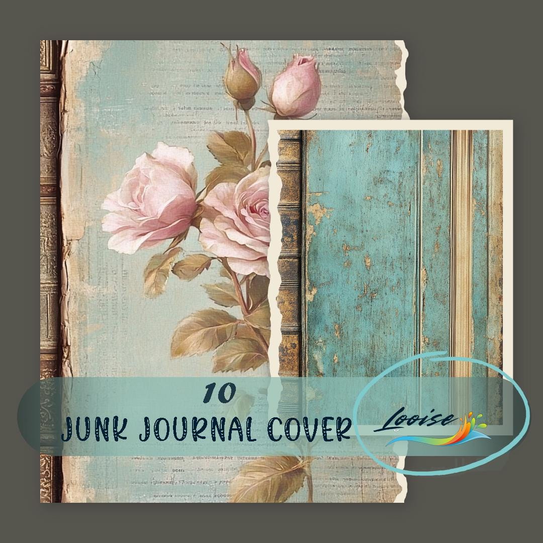 Vintage Journal Cover | Personalized Junk Journal Book Cover | Do It ...