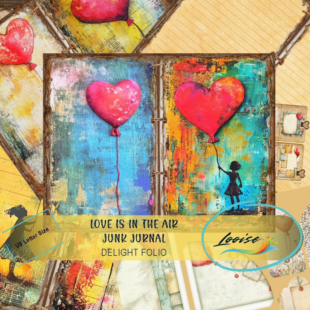 Heart Folio Junk Journals | SVG Digital Art & AI Art | Couple Love and ...