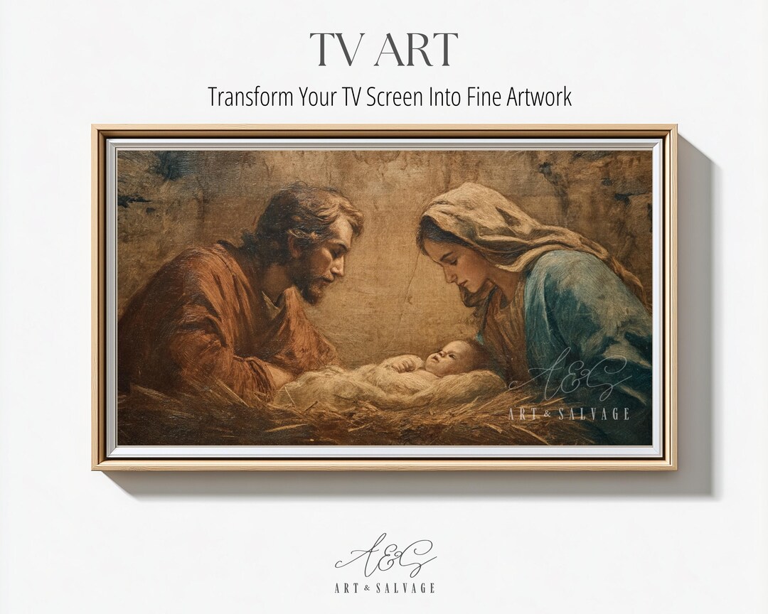 Christmas Nativity Holy Family TV Art | Christian Screen Artwork | 4K ...