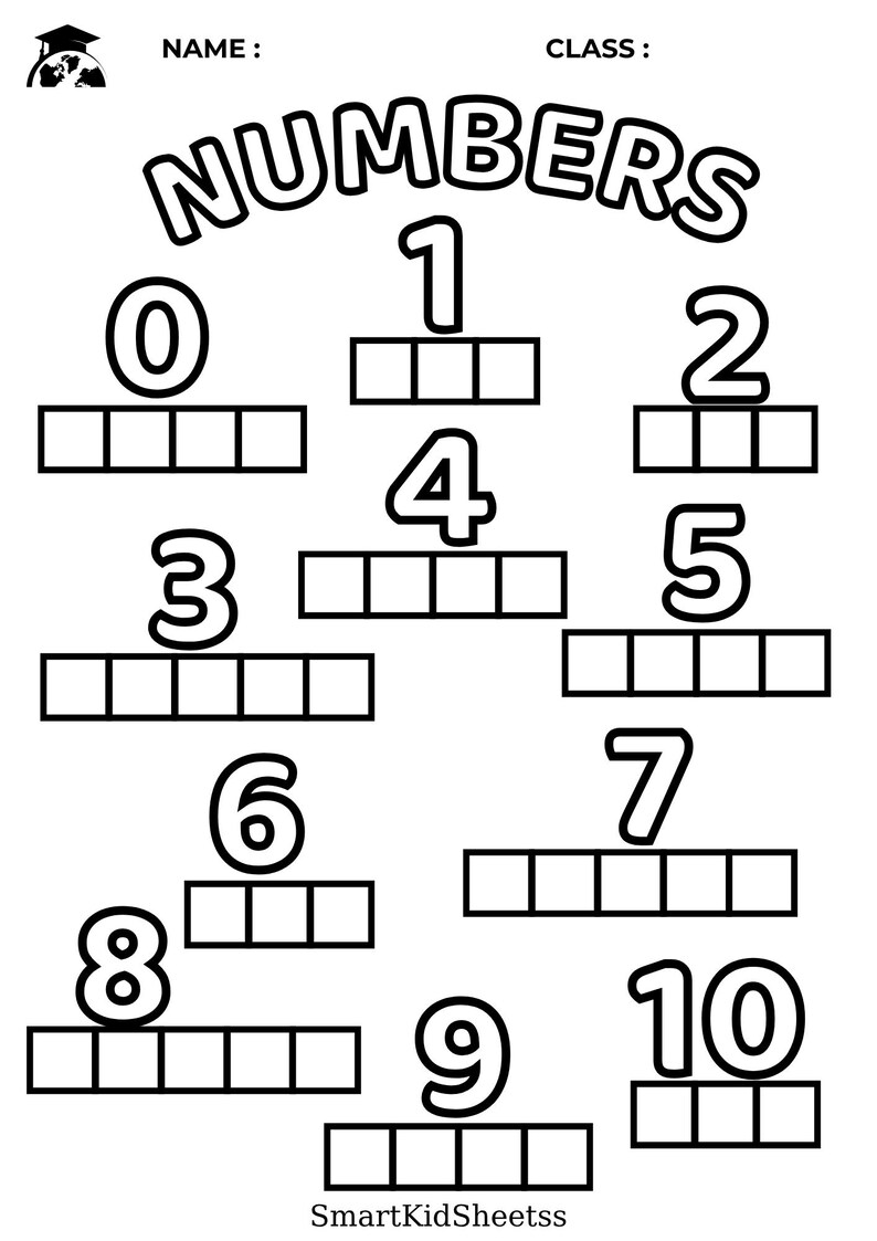 Numbers Tracing Worksheet for Kids - Etsy