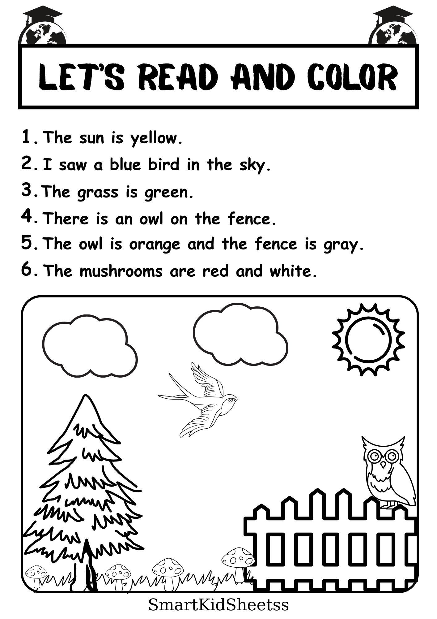 Summer ESL Activity - Read and Color Worksheet for Kids - Etsy