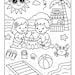 Summer Beach Coloring Page for Kids - ESL Activity - Etsy