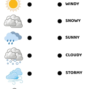 Fun ESL - Weather Matching Worksheet for Kids - Etsy