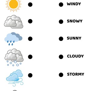 Fun ESL - Weather Matching Worksheet for Kids - Etsy