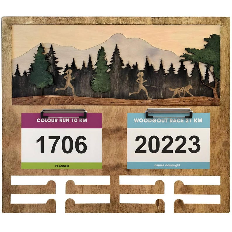 Personalized Wooden Medal Display for Female Runners, Couples, Marathon ...
