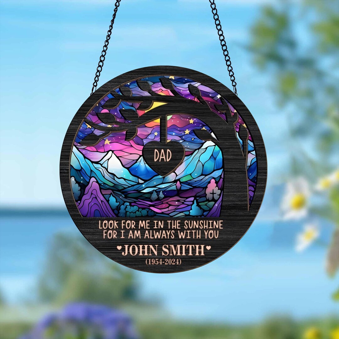 Father Memorial Suncatcher, Loss of Dad, Memorial Suncatcher, Father in ...