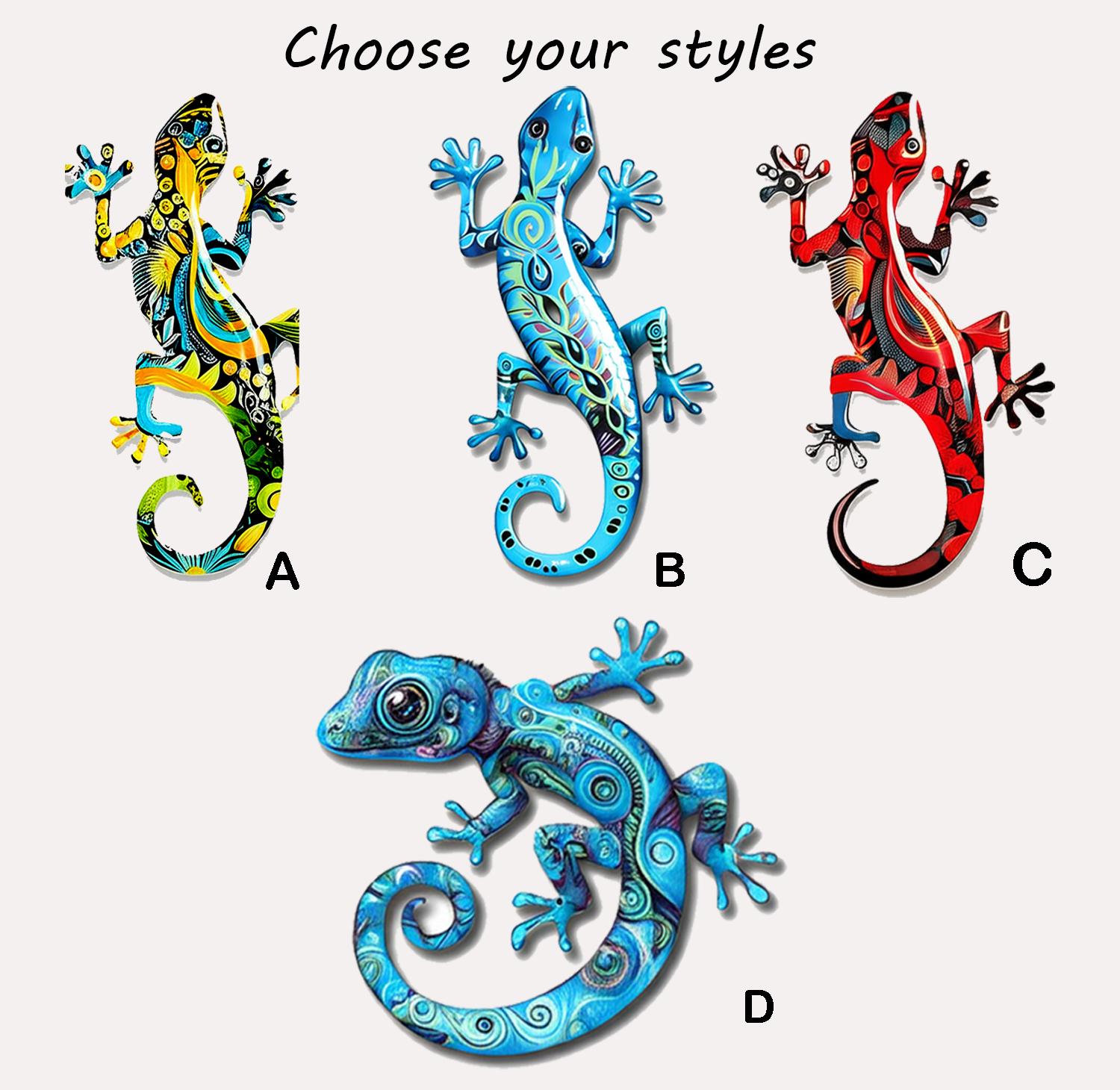 Vintage Metal Lizard Wall Art Colorful Lizard Wall Hanging Metal Lizard ...