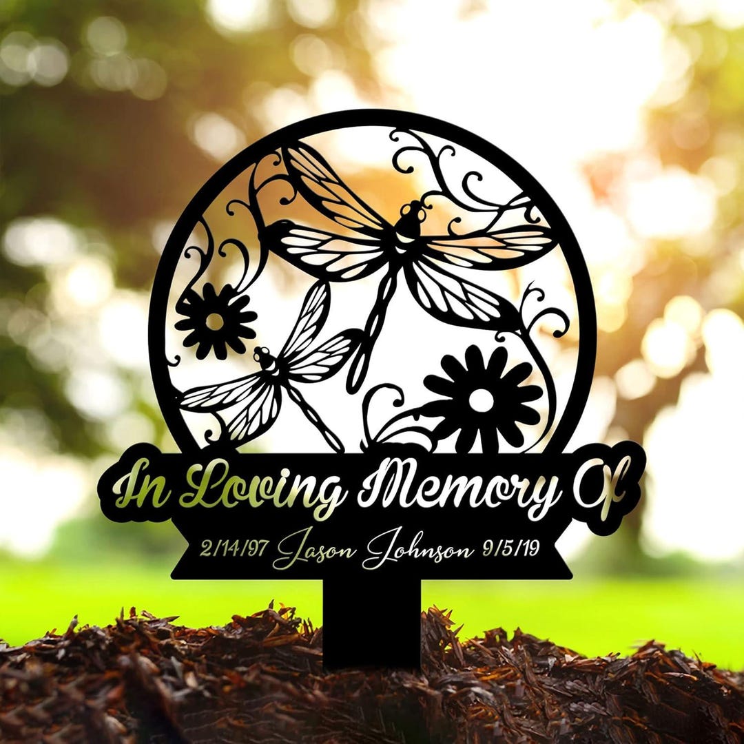Custom Butterflies Memorial Stake, Butterflies and Flower, Butterfly ...