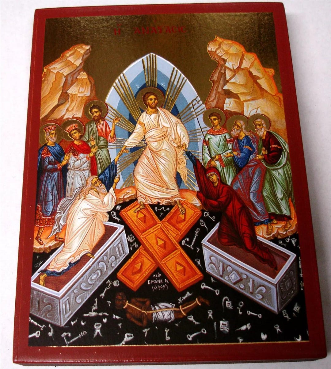 Resurrection of Jesus Christ Redemption Adam and Eve Easter Icon Icon ...