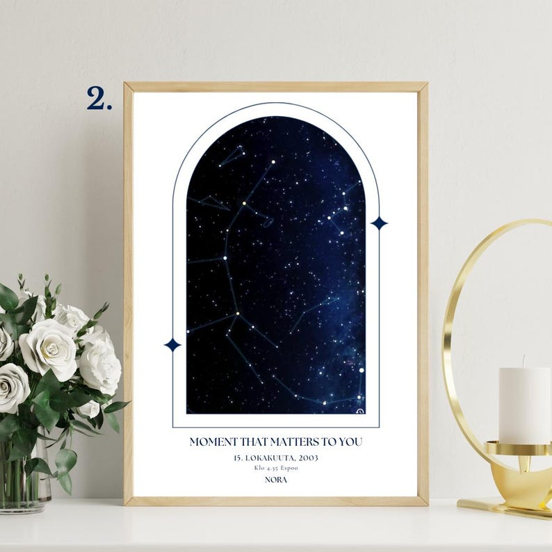 Personalized Star Map – Custom Night Sky Poster With Date, Time ...