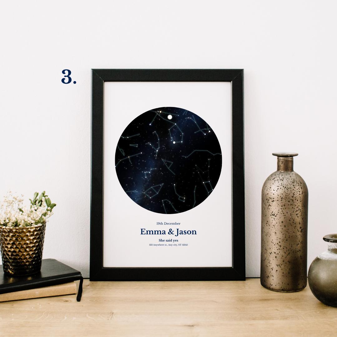 Personalized Star Map – Custom Night Sky Poster With Date, Time ...