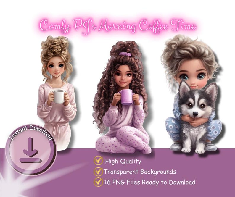 Cozy Coffee Time Chibi Clip Art (digital Download) - Etsy