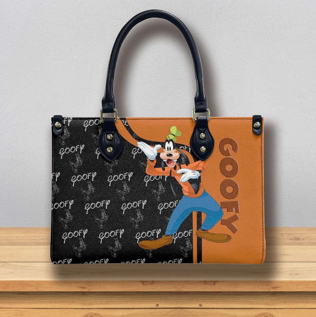 Goofy Dog Leather Handbag, Goofy Cartoon Women Bag, Shoulder Bag Gift ...