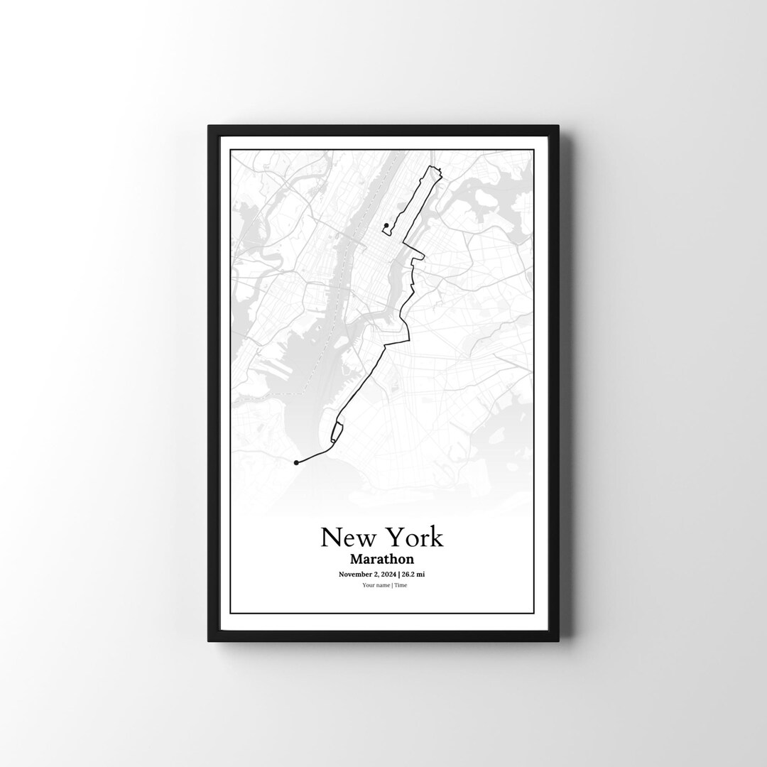 Personalized Marathon Poster – New York – Name & Finish Time Included ...