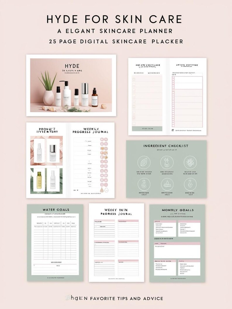 Skincare Routine Tracker Printable | Daily Beauty Planner for Clear ...