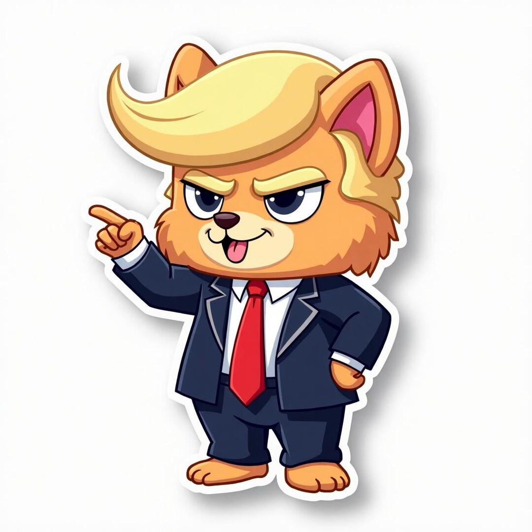 Trump-inspired Labubu Sticker | Funny Political Parody (digital ...