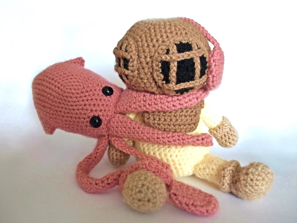 Deep Sea Diver AND Squid Crochet Patterns - Etsy UK