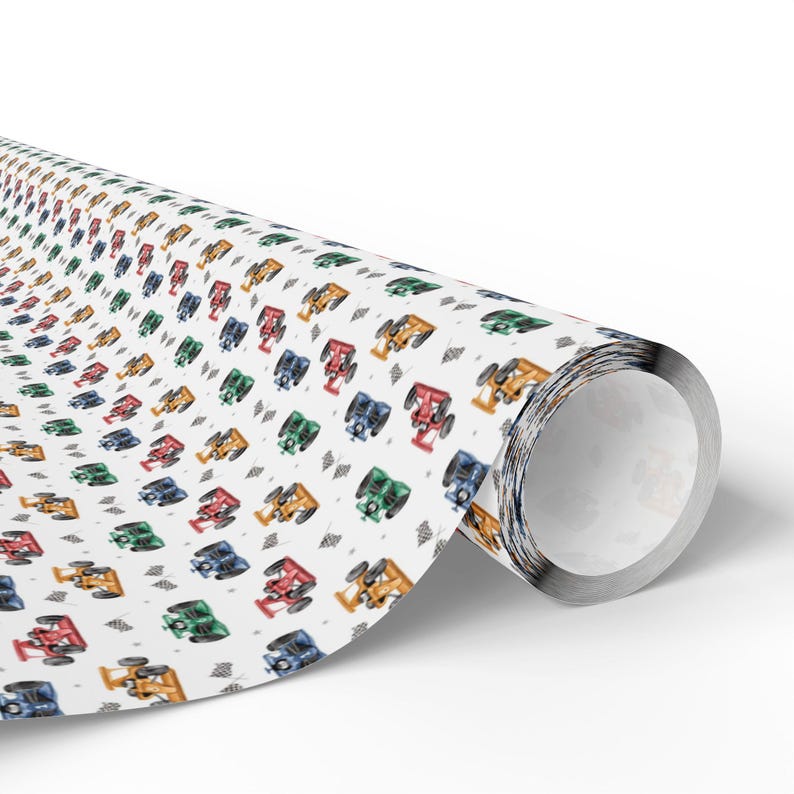 Race Car Gift Wrapping Paper - Formula 1 Birthday Gift Wrap for Kids ...