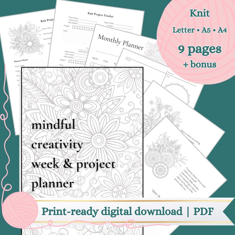 Mindful Creativity Planner | Printable PDF Download | Inspirational ...
