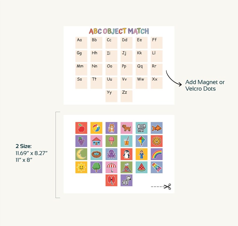 Alphabet Matching Game: Preschool Learning Activity (PDF & JPG Download ...
