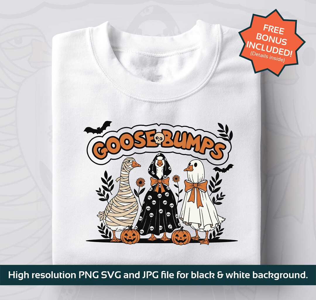 Goose Bumps Halloween Goose Png, Boo Ghost Goose Png, Spooky Goose PNG ...