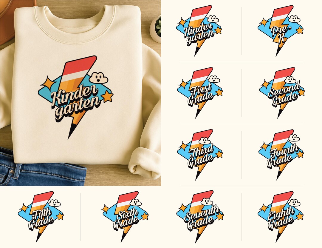 Retro Back to School Welcome Sign, Grade Levels PNG, First Day of ...